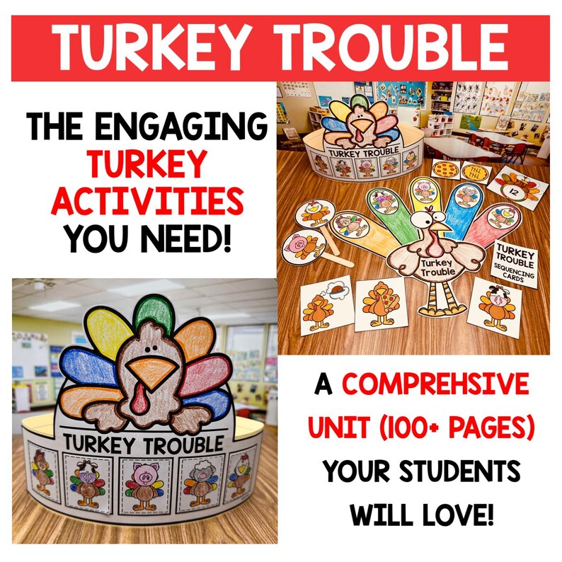 Turkey Trouble Activities, Craft, Sequencing, and Writing for Fall ...