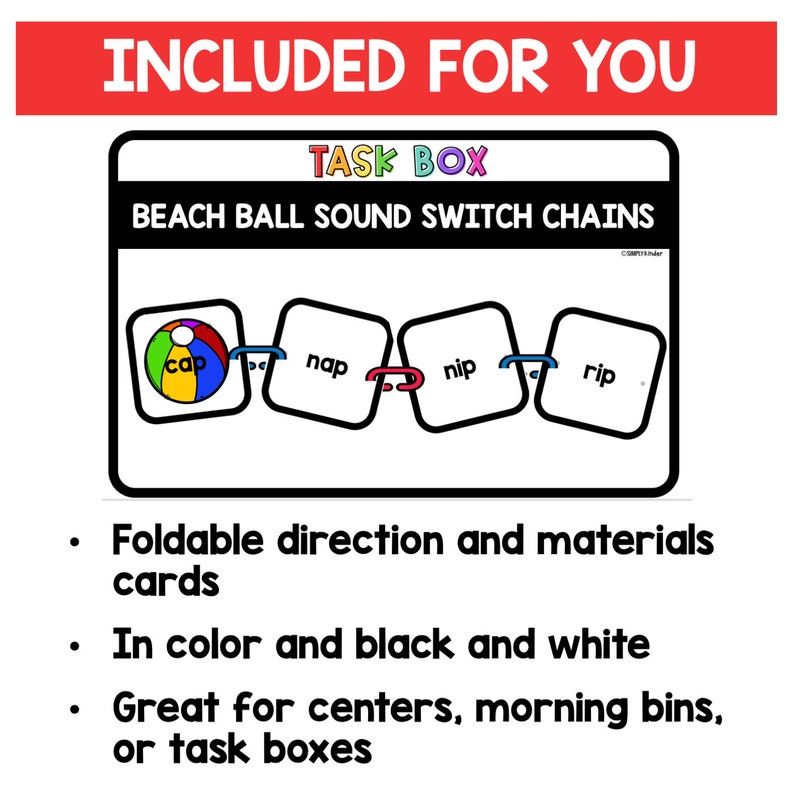 Beach Ball Switch the Sound Morning Bin or Task Box - Etsy