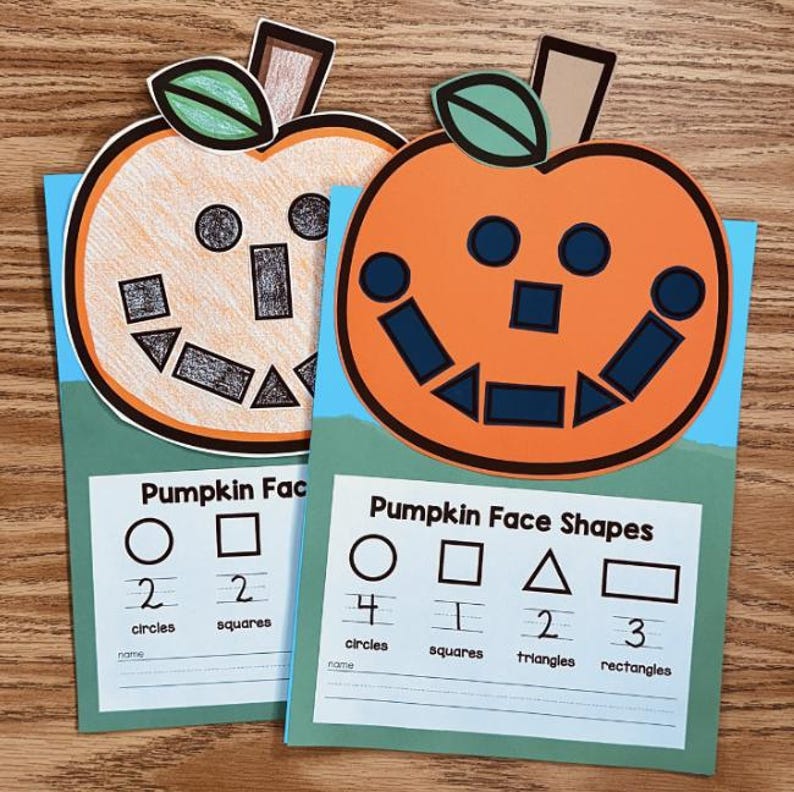 Pumpkin Shape Craft | Jack-o’-lantern Faces With 2D Shapes for ...