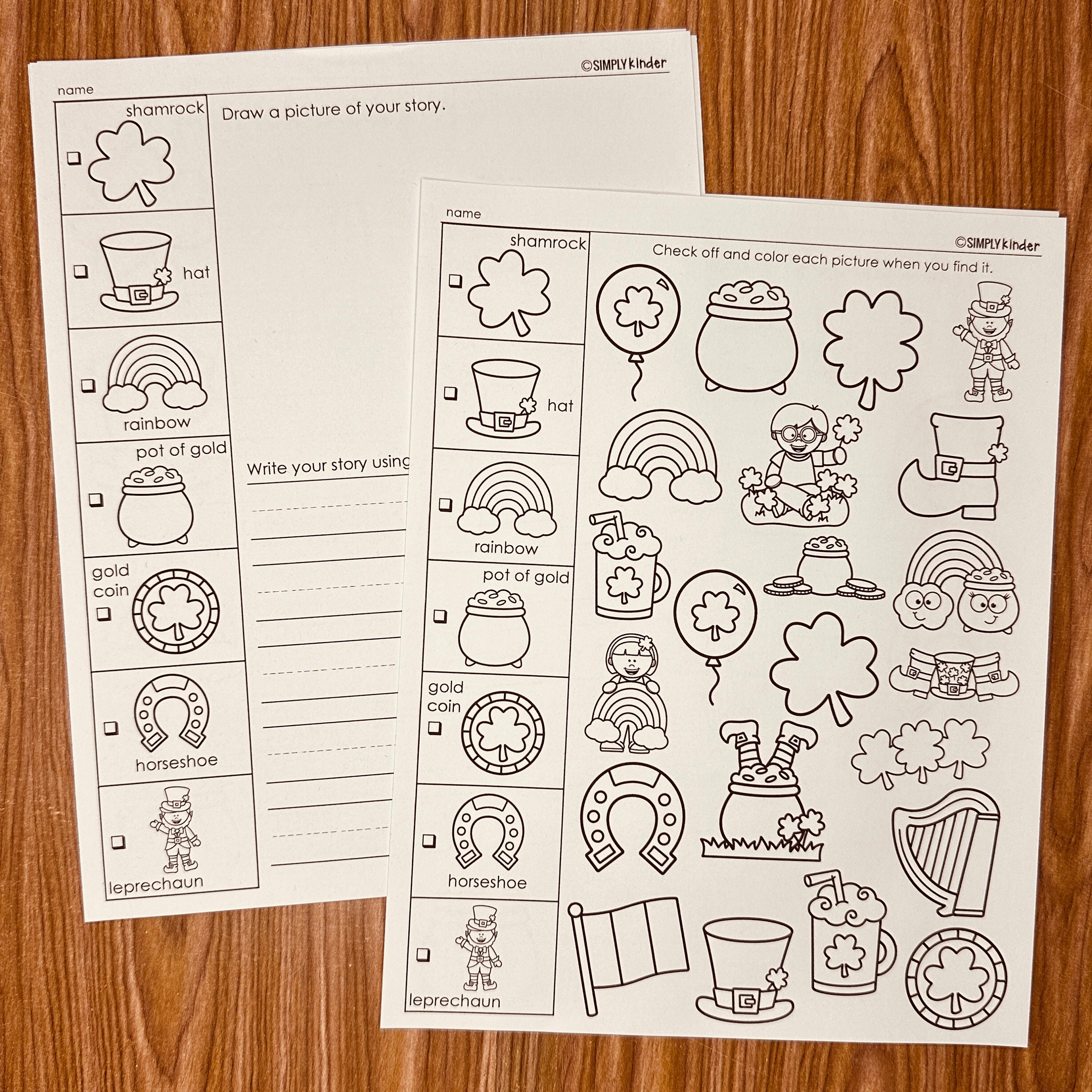 St. Patricks Day No Prep Activities, Color by Code, Write the Room ...