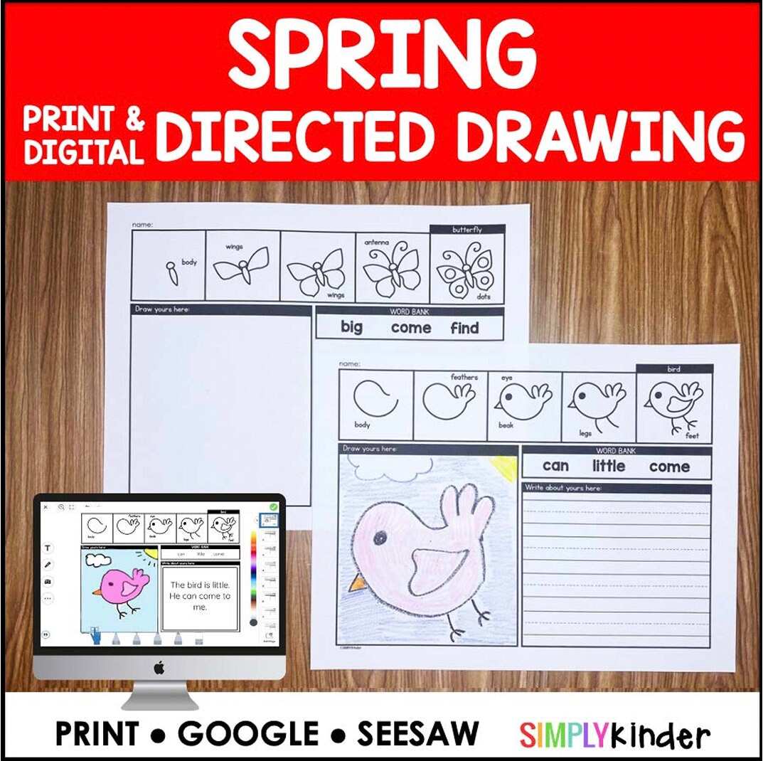 Spring Directed Drawings | Print, Seesaw, Google - Etsy