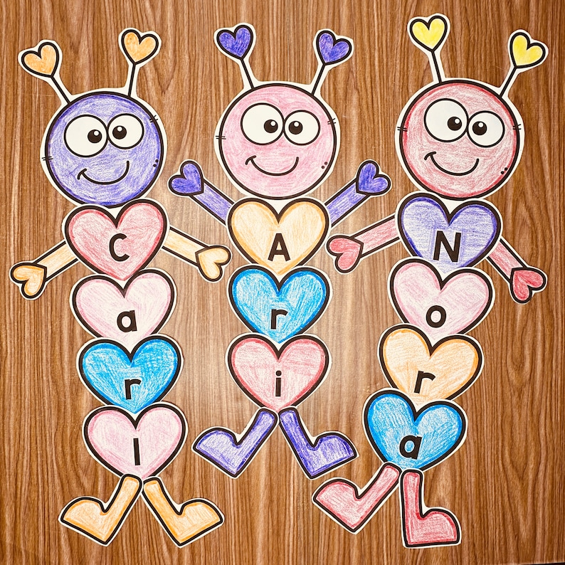 Love Bug Editable Name Craft for Valentine's Day - Etsy