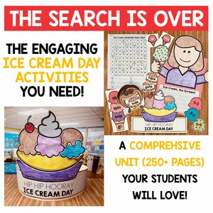 Ice Cream Day Themed Activities, End of the Year: Crafts, Hats - Etsy