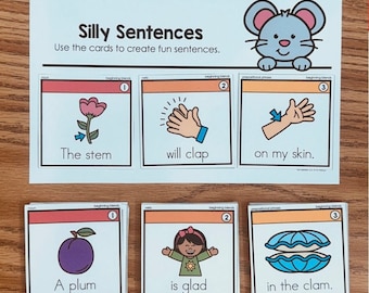 Silly Sentences Digraph Decodable Writing Word Practice Center for ...