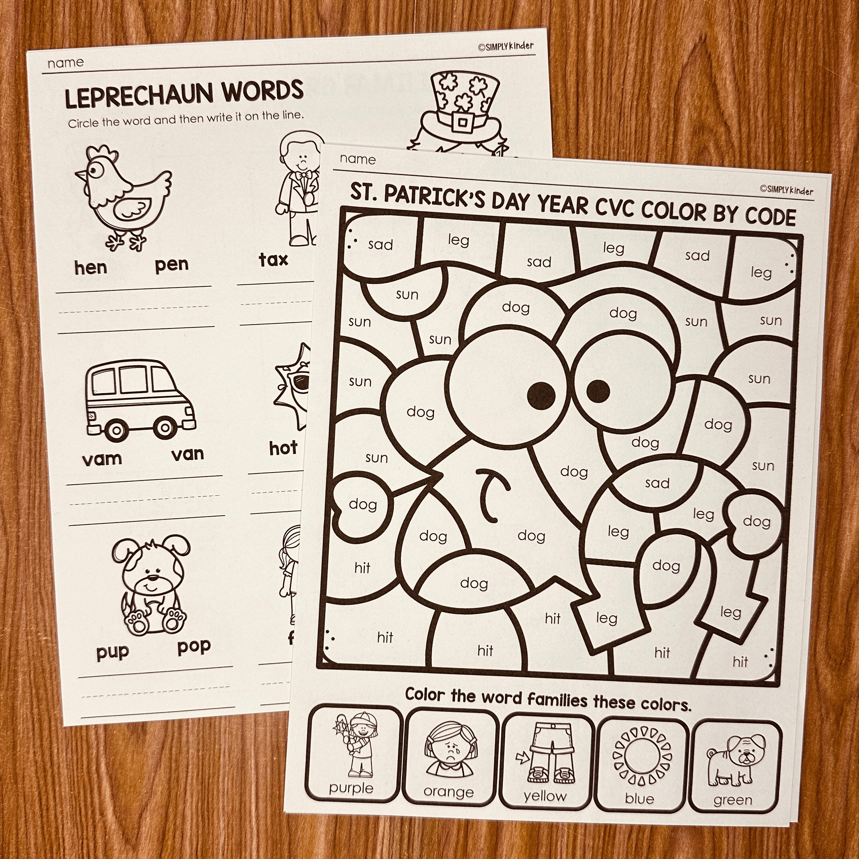 St. Patricks Day No Prep Activities, Color by Code, Write the Room ...