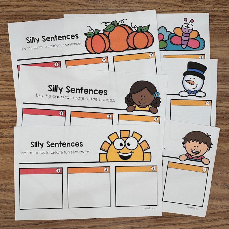 Silly Sentences CVC Decodable Writing Word Practice Center for ...