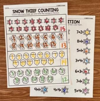 The Snow Thief Book Craft, Hat, Centers, Printables, Sequencing for ...