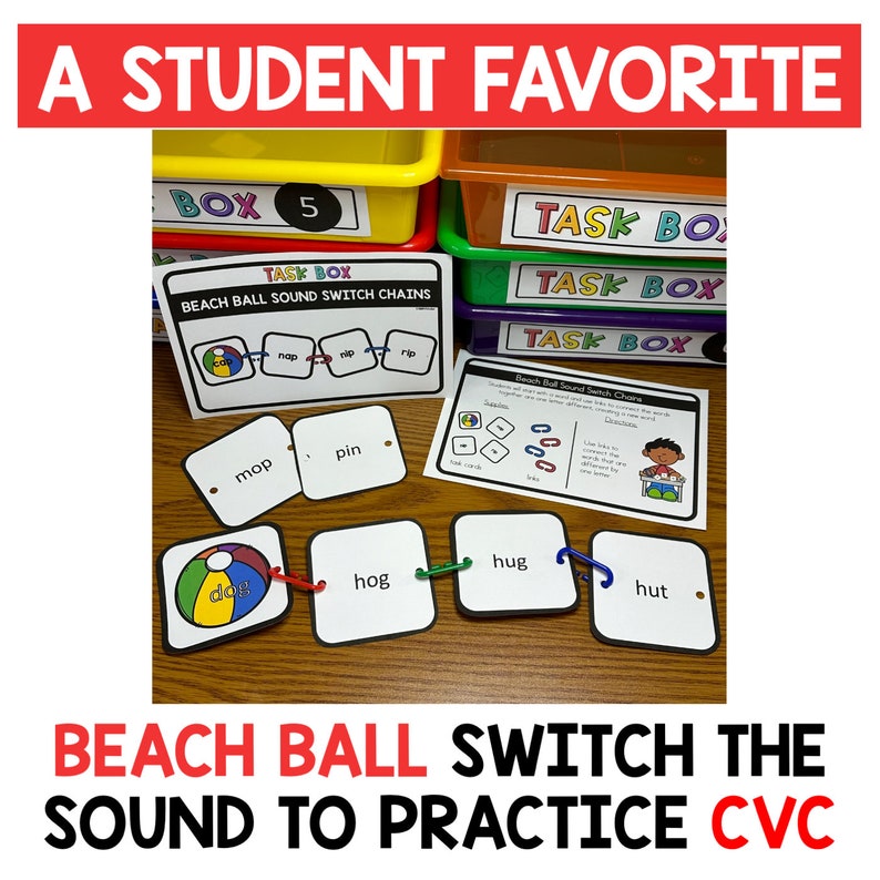 Beach Ball Switch the Sound Morning Bin or Task Box - Etsy