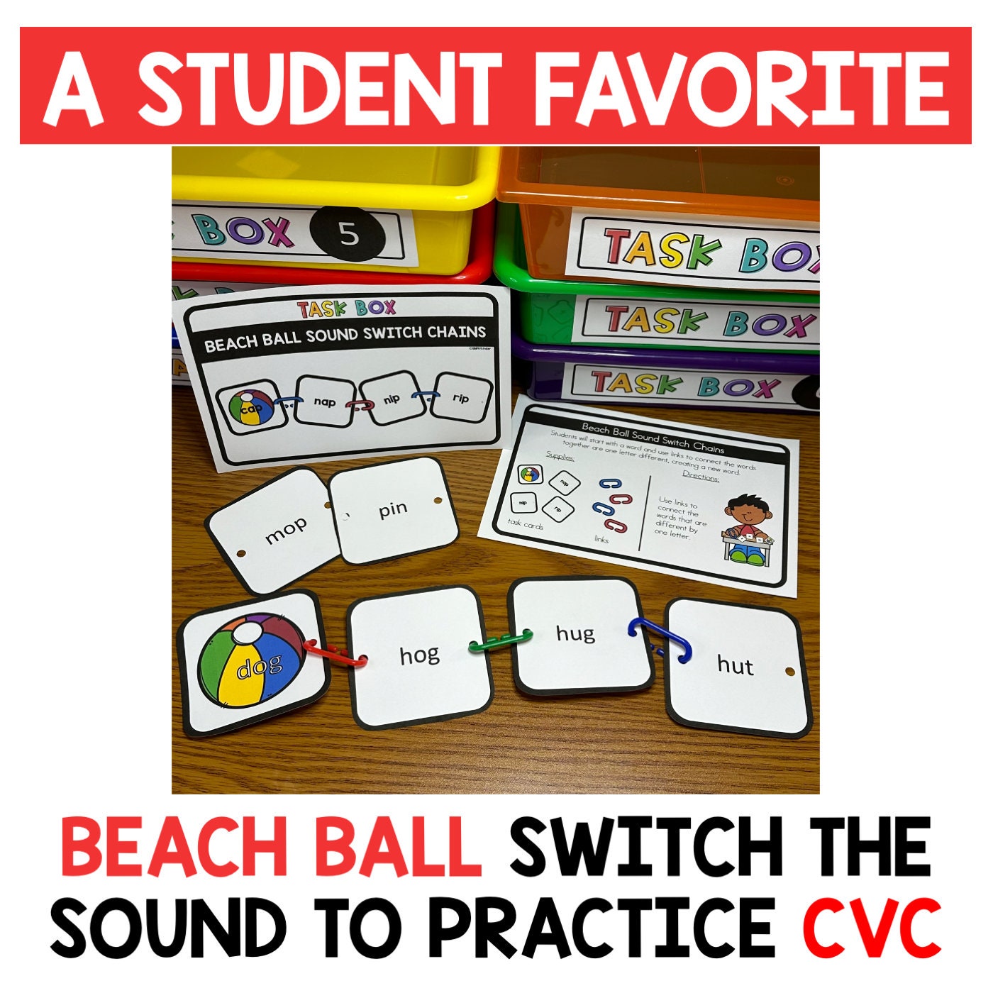 Beach Ball Switch the Sound Morning Bin or Task Box - Etsy