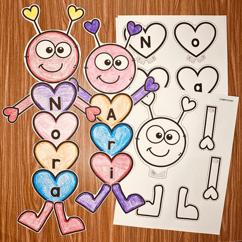 Love Bug Editable Name Craft for Valentine's Day - Etsy