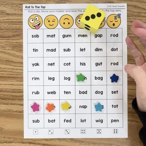 CVC Words Games No-prep Roll to the Top - Etsy