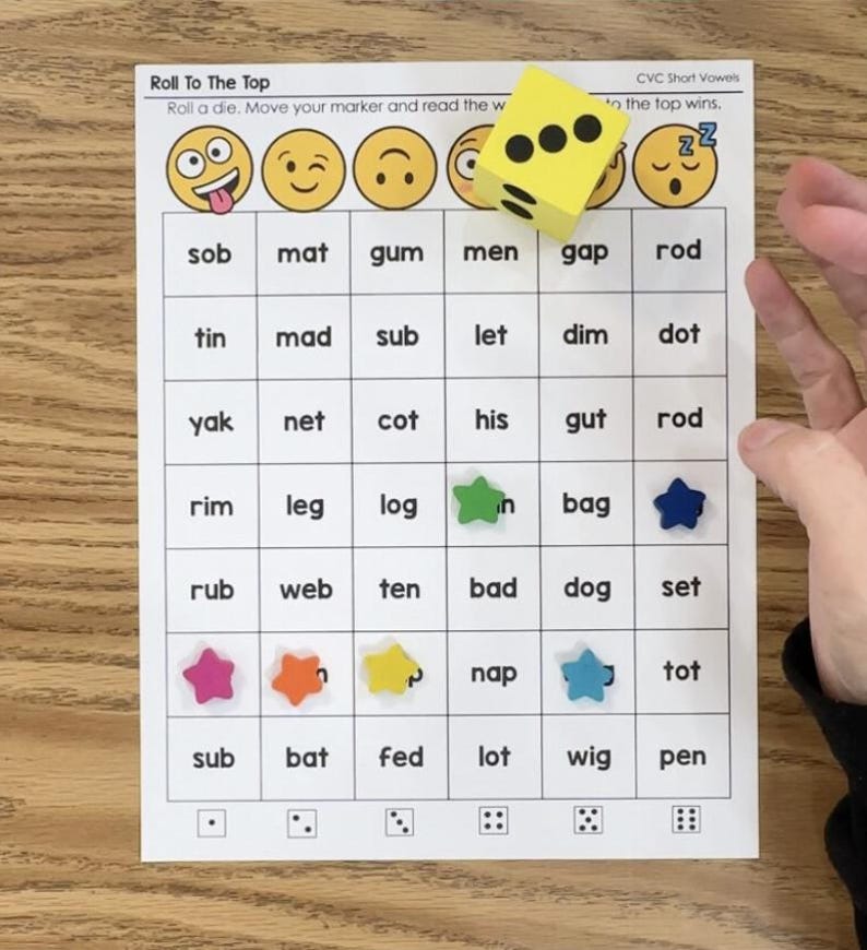 CVC Words Games No-prep Roll to the Top - Etsy
