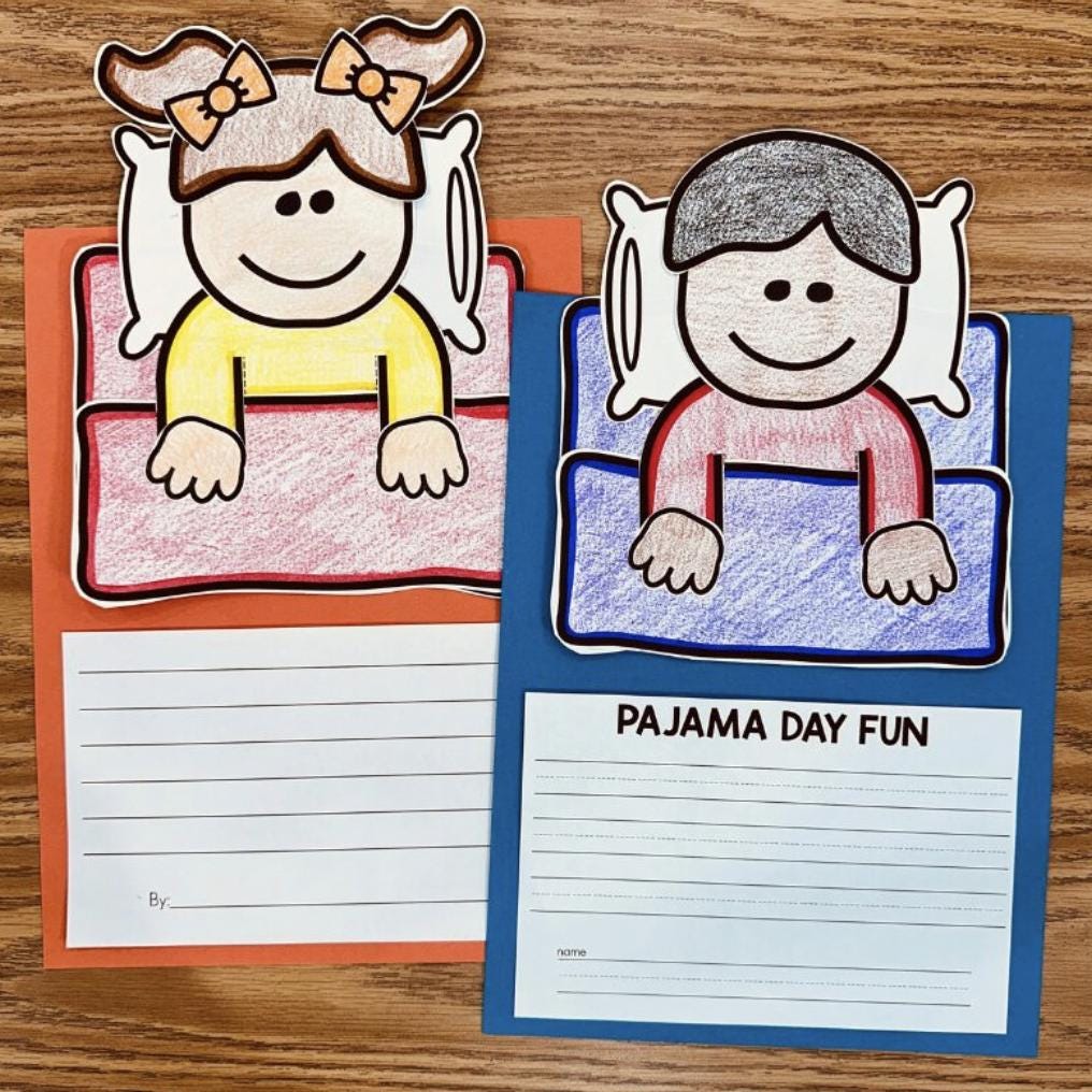 Pajama Day Winter Theme Day, Craft, Bulletin Boards, Literacy & Math ...