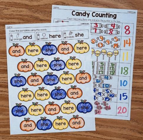 October No Prep Literacy & Math Activities Packet - Etsy