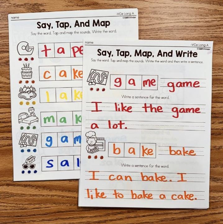 Cvce Phonics Worksheets for Kindergarten, Science of Reading Phonics - Etsy