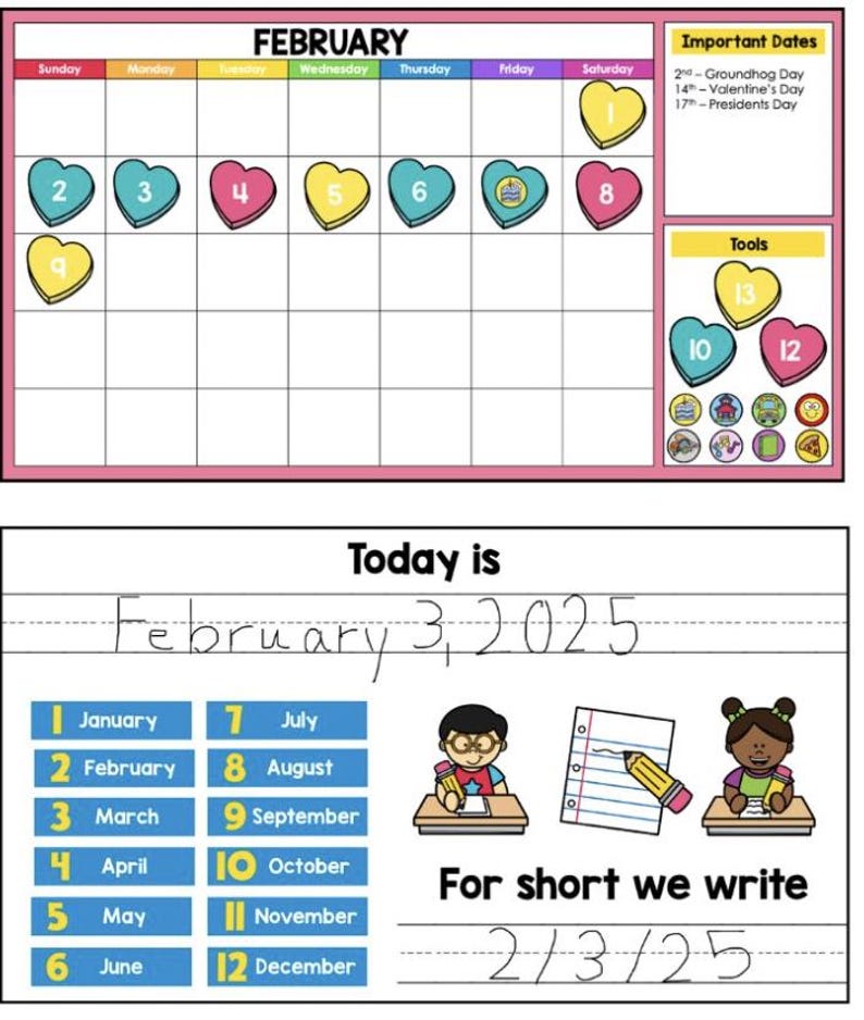February Morning Meeting Slides for Kindergarten, Editable Daily ...