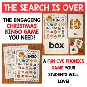 Christmas Phonics Bingo, No-prep CVC Decodable Game for Holidays ...