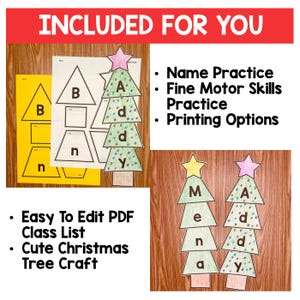 Christmas Tree Editable Name Activity & Craft for Winter Bulletin ...