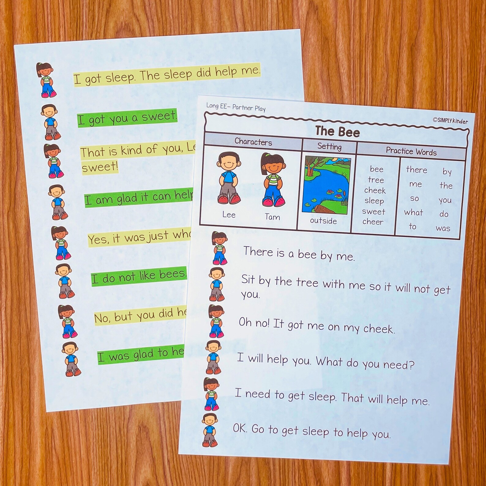 Decodable Partner Play, Reader's Theater Long EE the Bee - Etsy