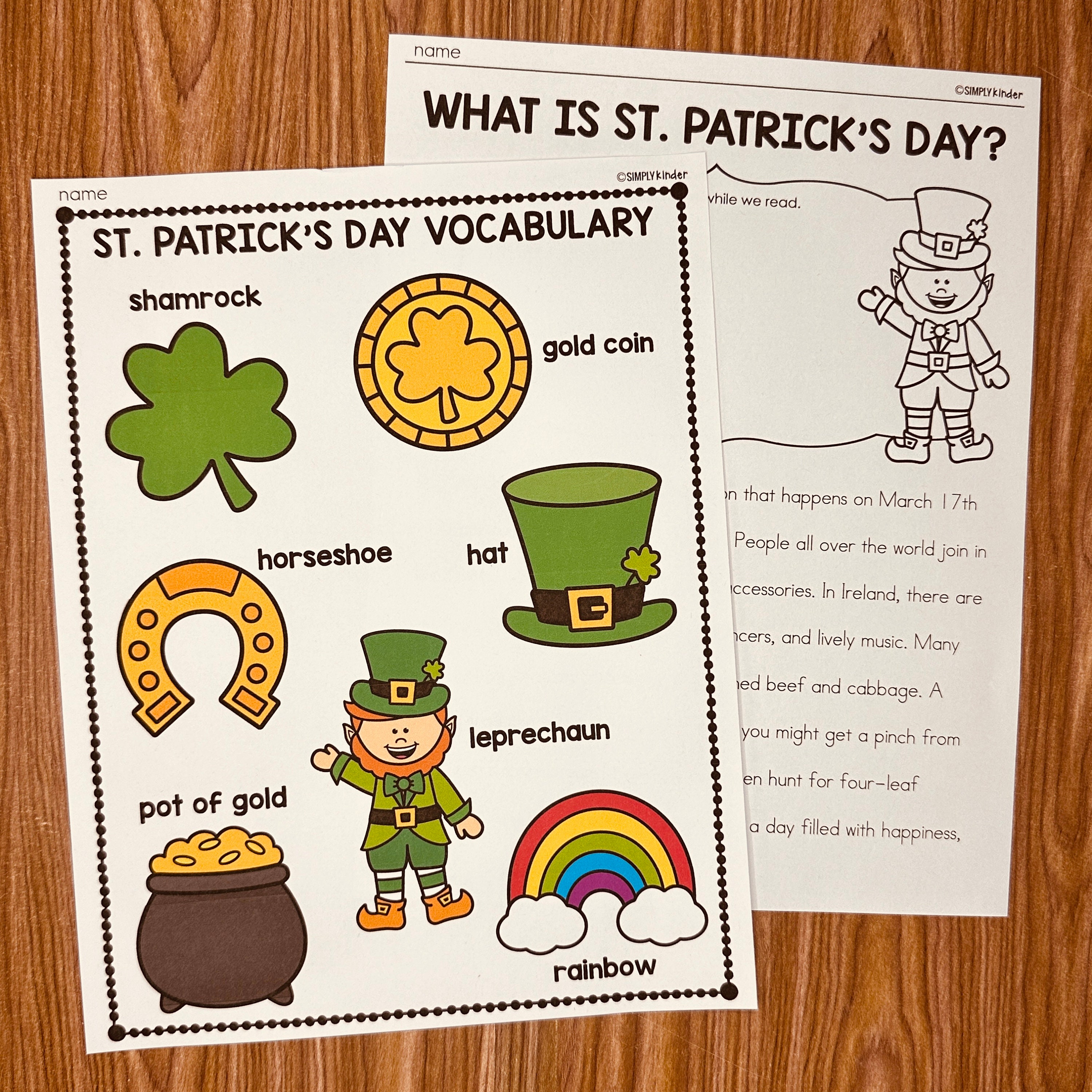 St. Patricks Day No Prep Activities, Color by Code, Write the Room ...