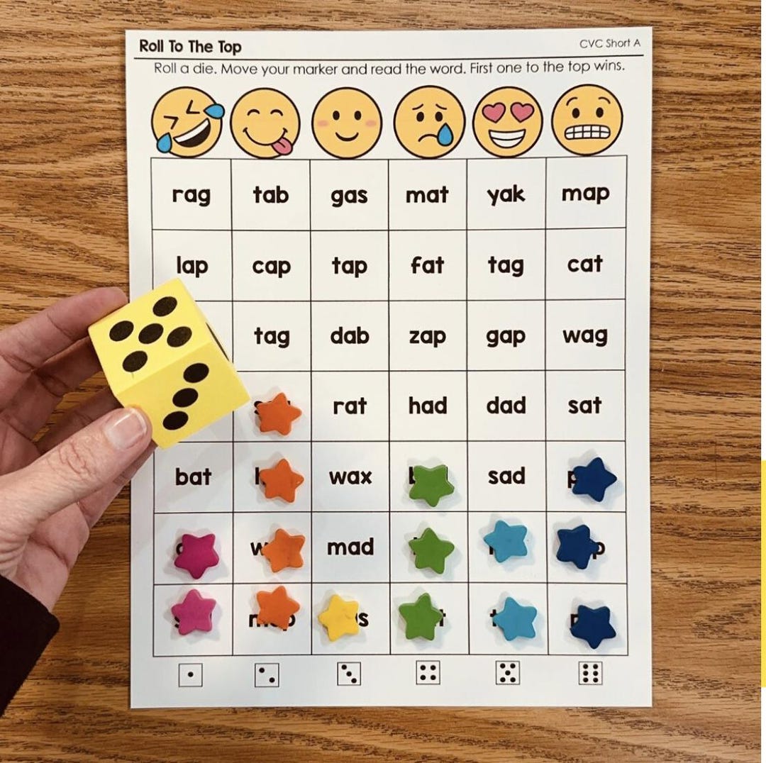 CVC Words Games No-prep Roll to the Top - Etsy
