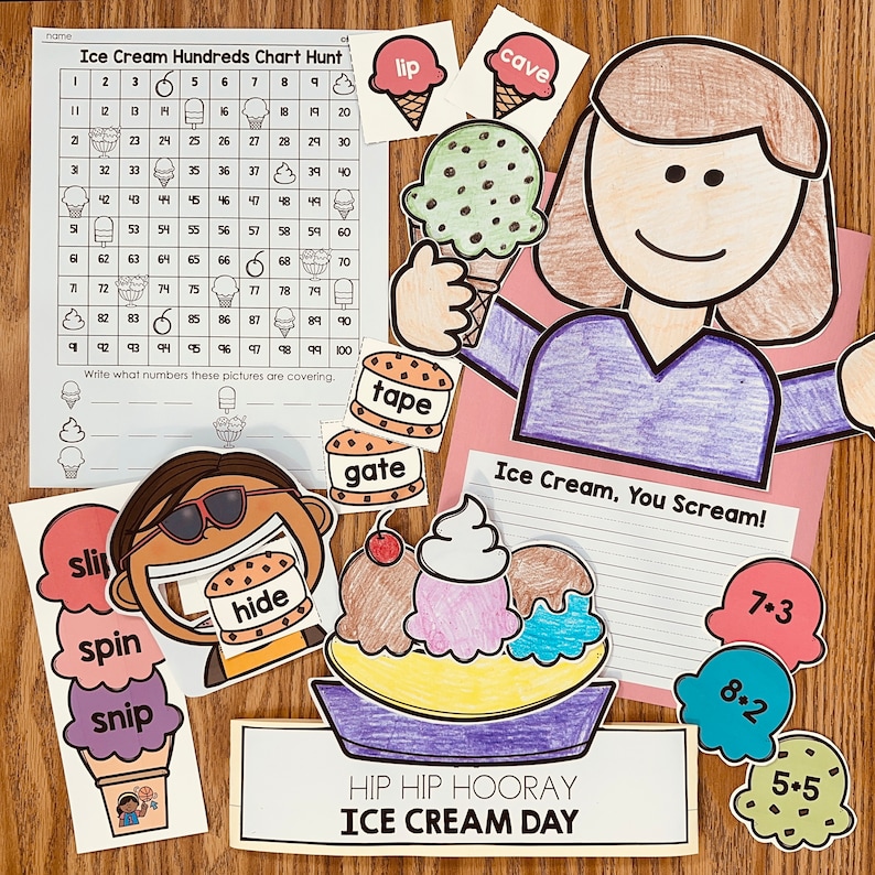 Ice Cream Day Themed Activities, End of the Year: Crafts, Hats - Etsy