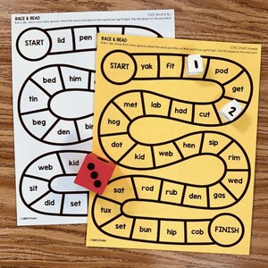 CVC Words Games No-prep Race and Read - Etsy