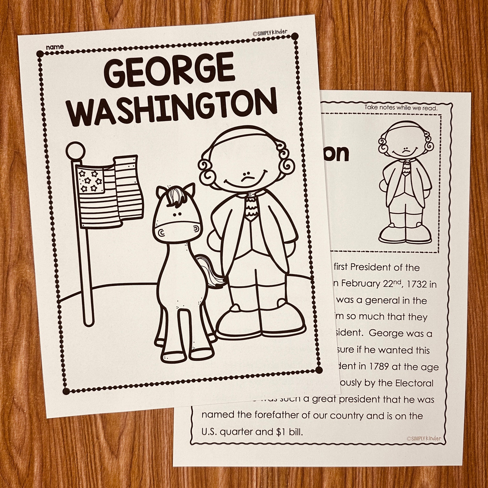 George Washington Craft, Research, and Writing Activities - Etsy