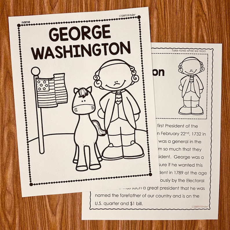 George Washington Craft, Research, and Writing Activities - Etsy