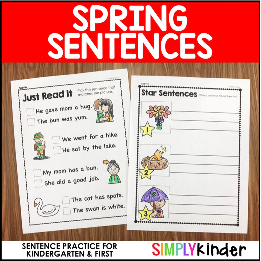 Spring Sentence Activities - Etsy