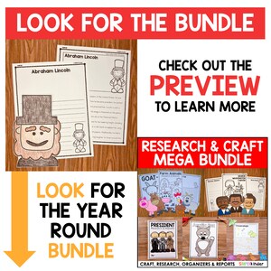 Abraham Lincoln Craft, Research, and Writing Activities - Etsy