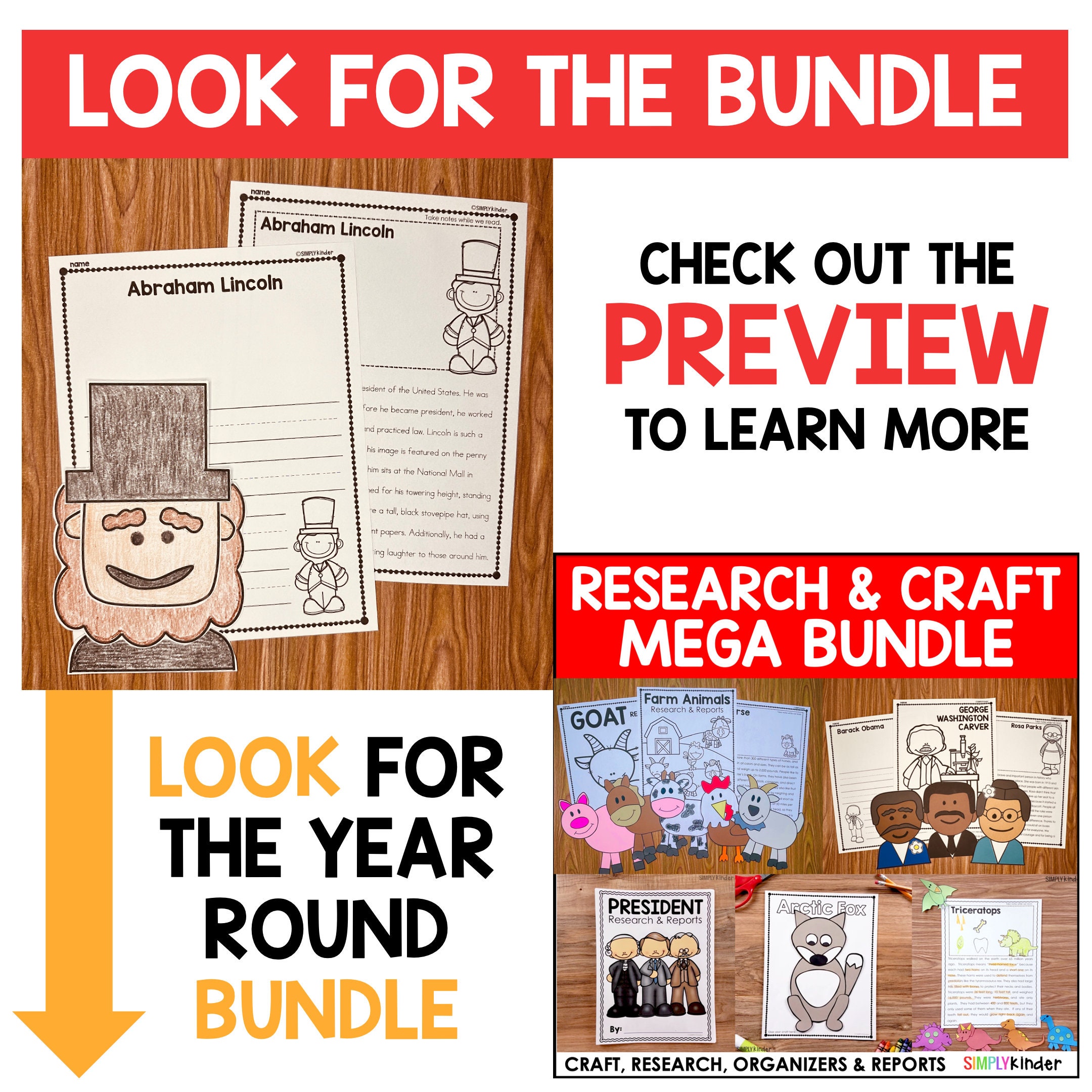 Abraham Lincoln Craft, Research, and Writing Activities - Etsy