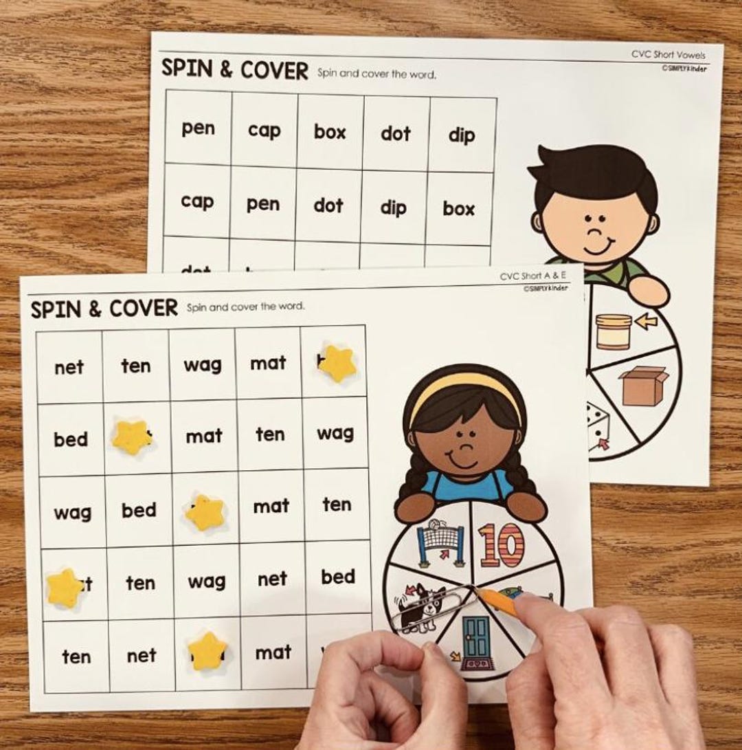 CVC Words Games No-prep Spin and Cover - Etsy