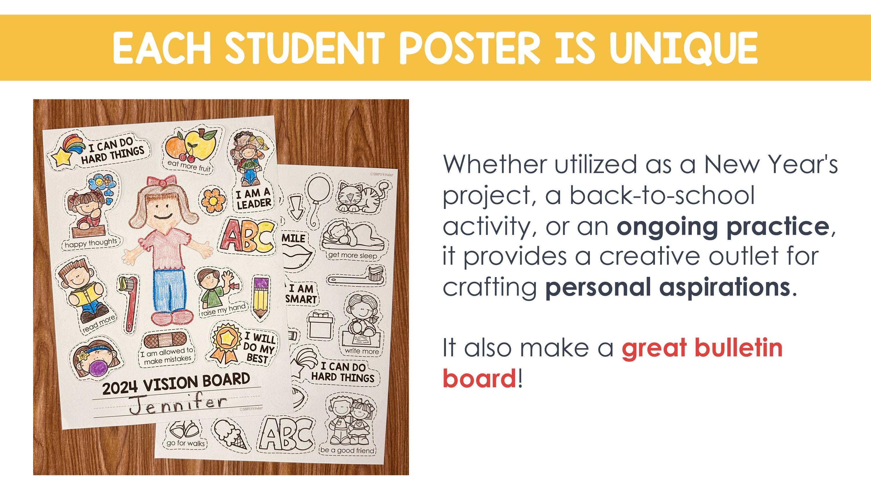 New Year Resolution 2025 Goals Setting Activity, Vision Board 2025 ...