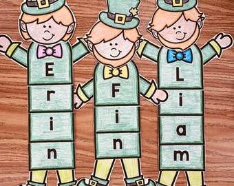 St Patrick's Day Craft for Kids Shamrock Name Craft Patterns Saint ...
