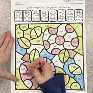 CVC Words No-Prep Color by Code Worksheets Kindergarten, Morgenarbeit ...