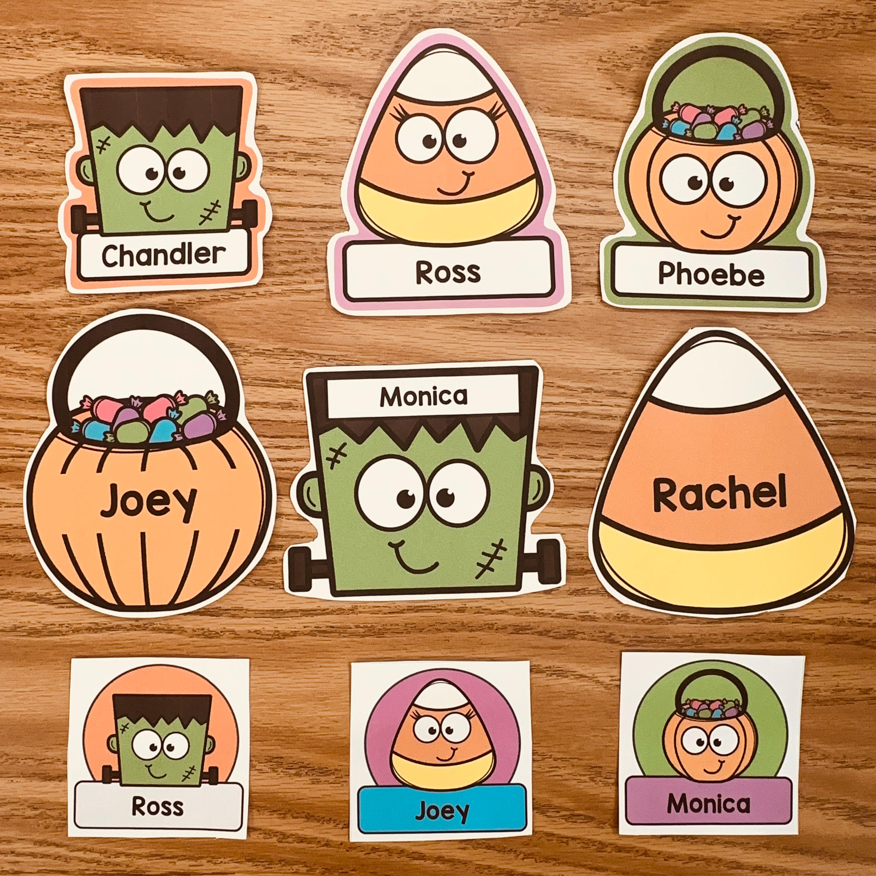 Halloween Name Tags Labels Editable, Desk Name Tag & Plates Kinder - Etsy