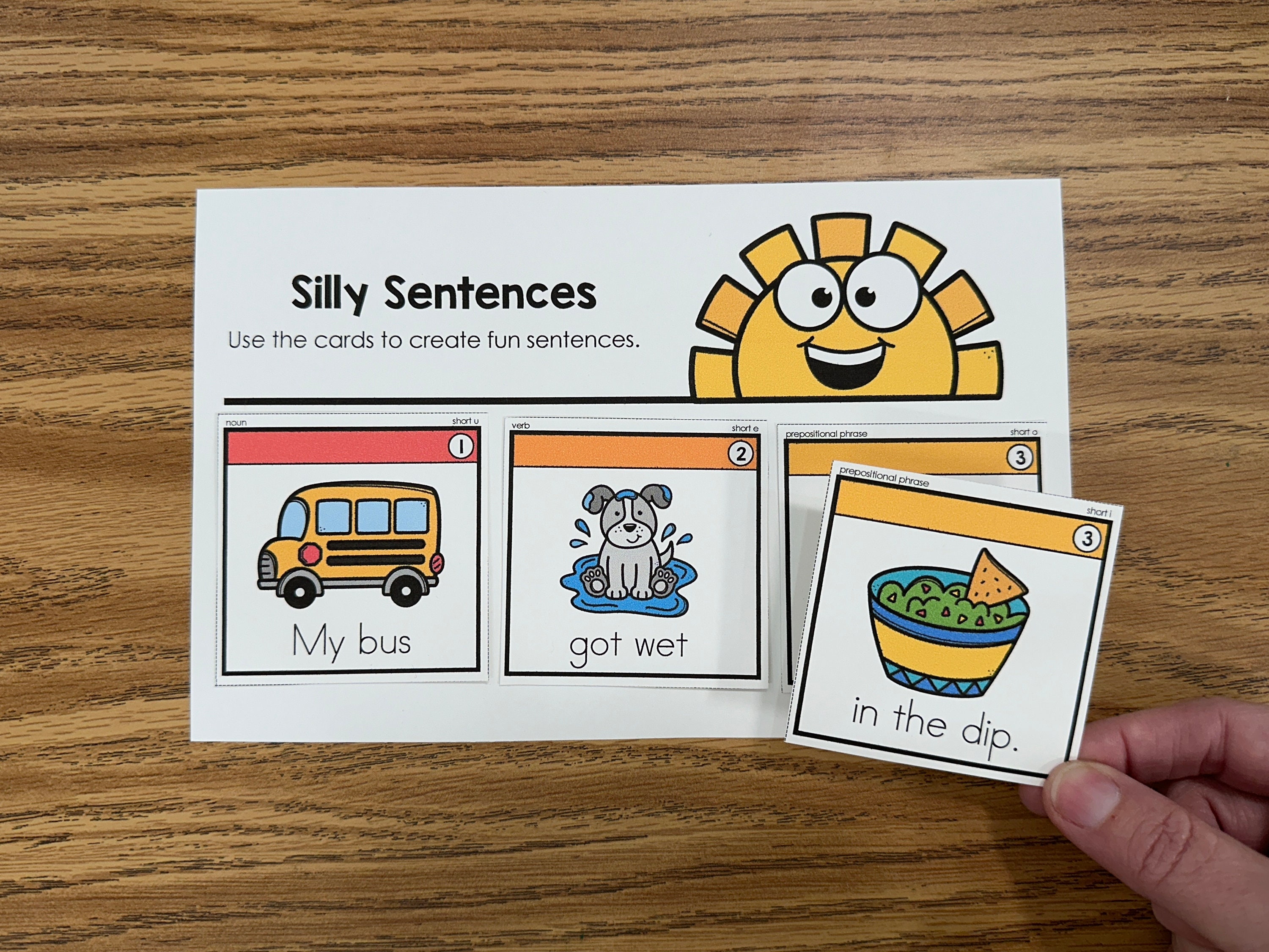 Silly Sentences CVC Decodable Writing Word Practice Center for ...