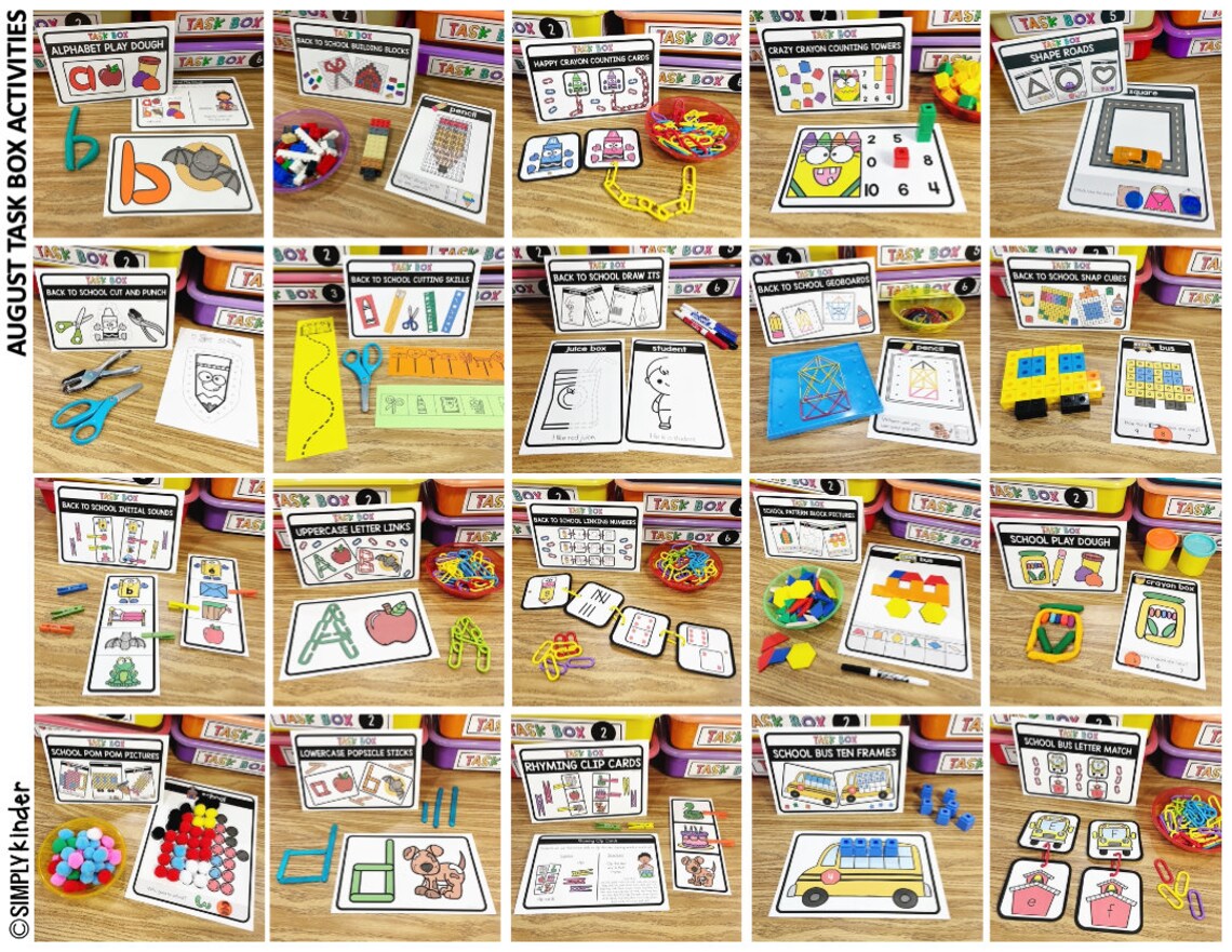 August Morning Bins Task Box - Etsy