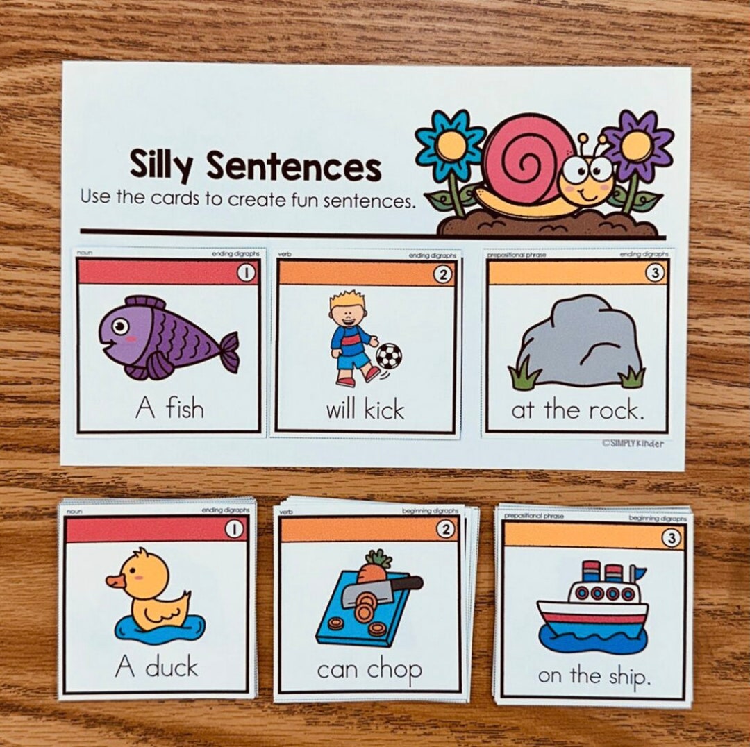 Silly Sentences Digraph Decodable Writing Word Practice Center for ...