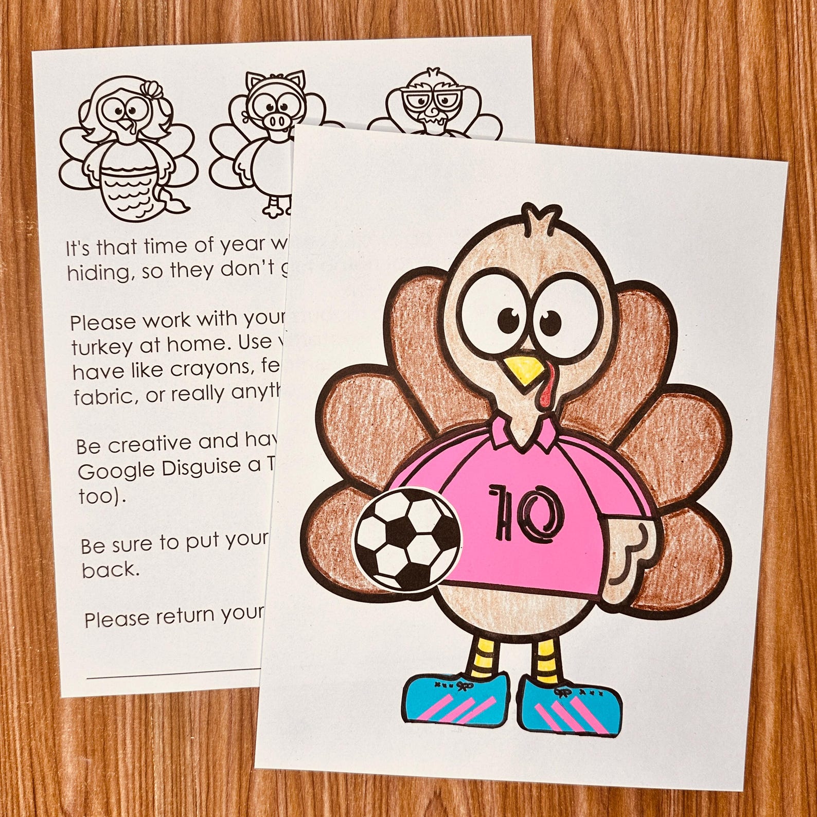 Turkey in Disguise Writing Craft, Take Home Project, Thanksgiving ...