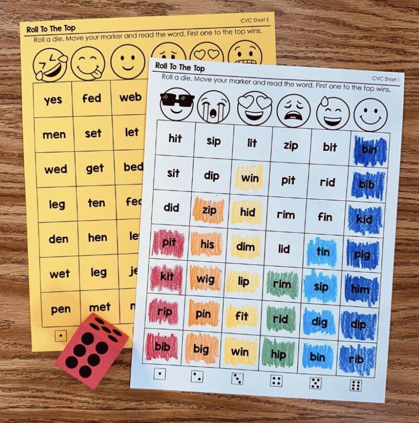 CVC Words Games No-prep Roll to the Top - Etsy