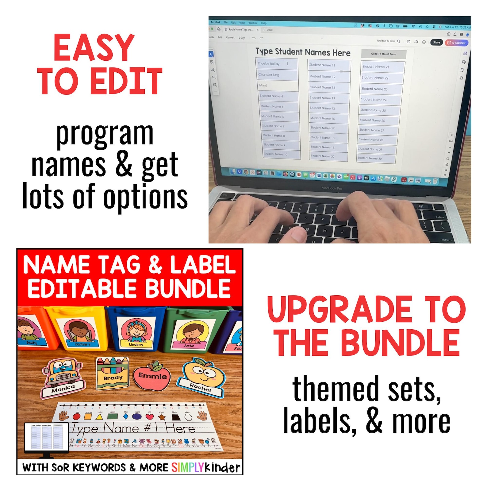 Editable Kindergarten Name Tags or Desk Plates - Etsy