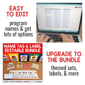 Editable Kindergarten Name Tags or Desk Plates - Etsy