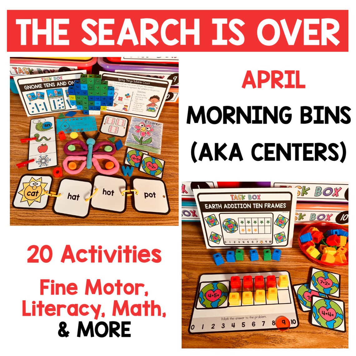 April Morning Bin Task Boxes, Centers and Activities - Etsy
