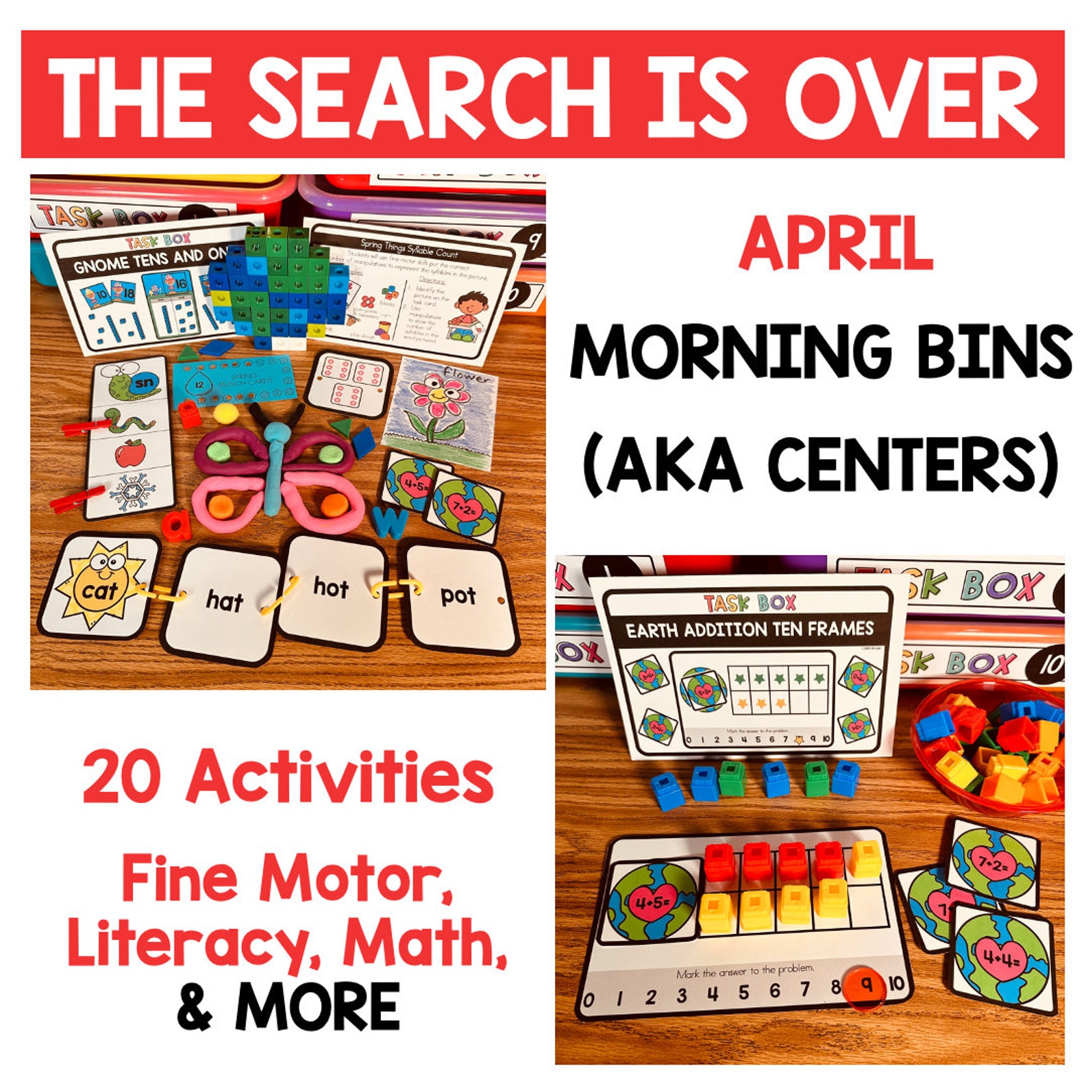 April Morning Bin Task Boxes, Centers and Activities - Etsy