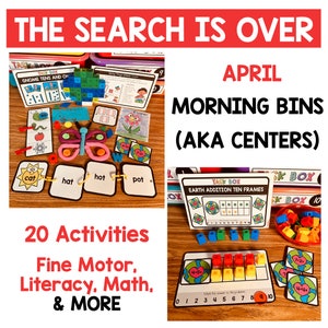 April Morning Bin Task Boxes, Centers and Activities - Etsy