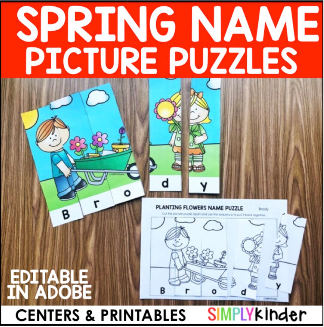 Spring Name Puzzles - Etsy