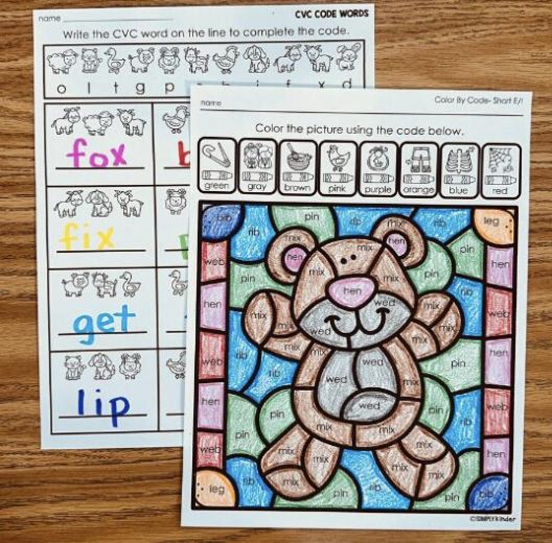 CVC Words No-prep Worksheets for Kindergarten, Morning Work, Centers ...