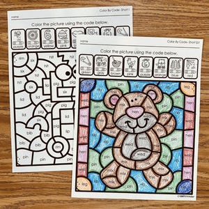 CVC Words No-Prep Color by Code Worksheets Kindergarten, Morgenarbeit ...